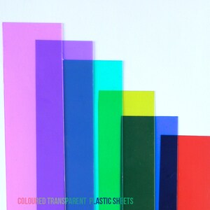 Pack of 6 Coloured Transparent Plastic Thin Sheets - Ideal for Any Type ...