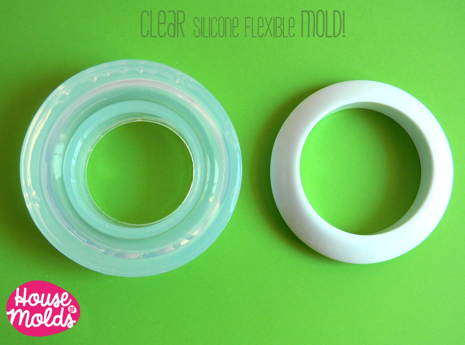 Resin Mold Thick Bangle, Clear Mold,60s Space Age Bangle Mold ...