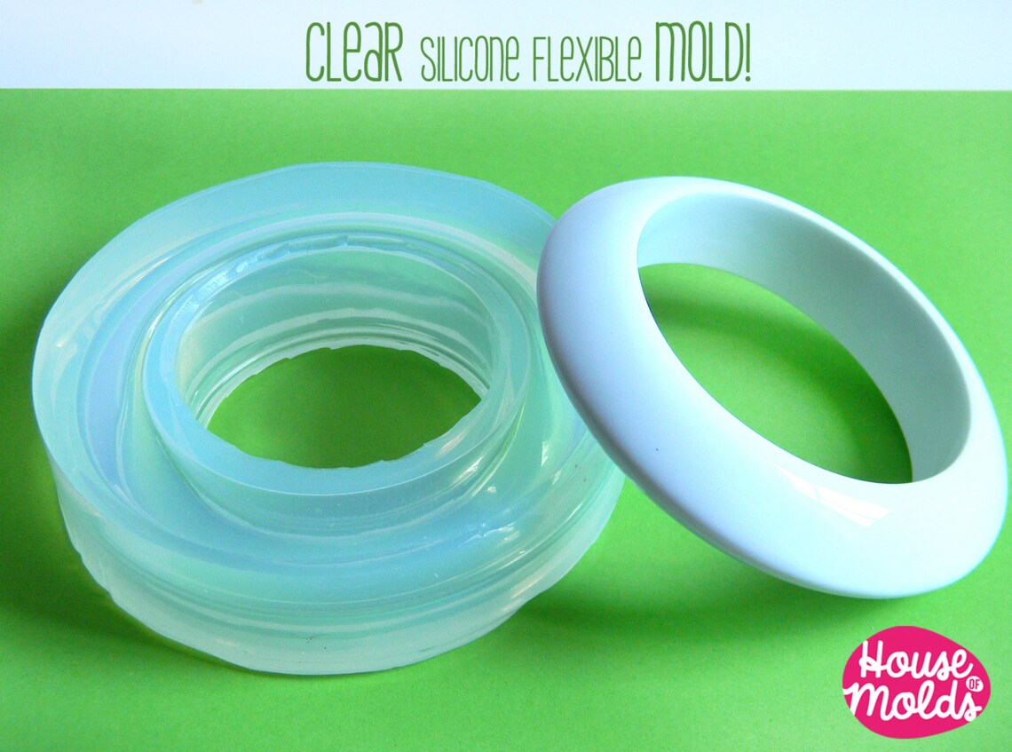 Resin Mold Thick Bangle, Clear Mold,60s Space Age Bangle Mold ...