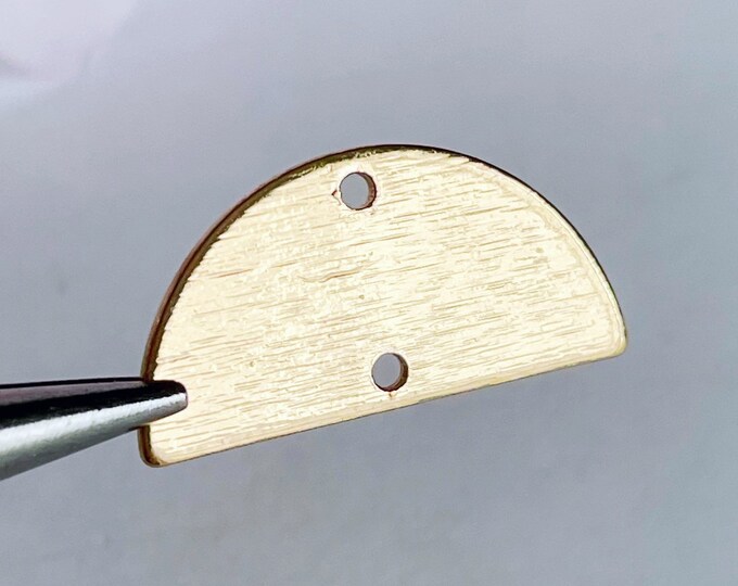 18K Gold Plated Semi Circle Connector Textured Blank Half Circle 21mm X ...