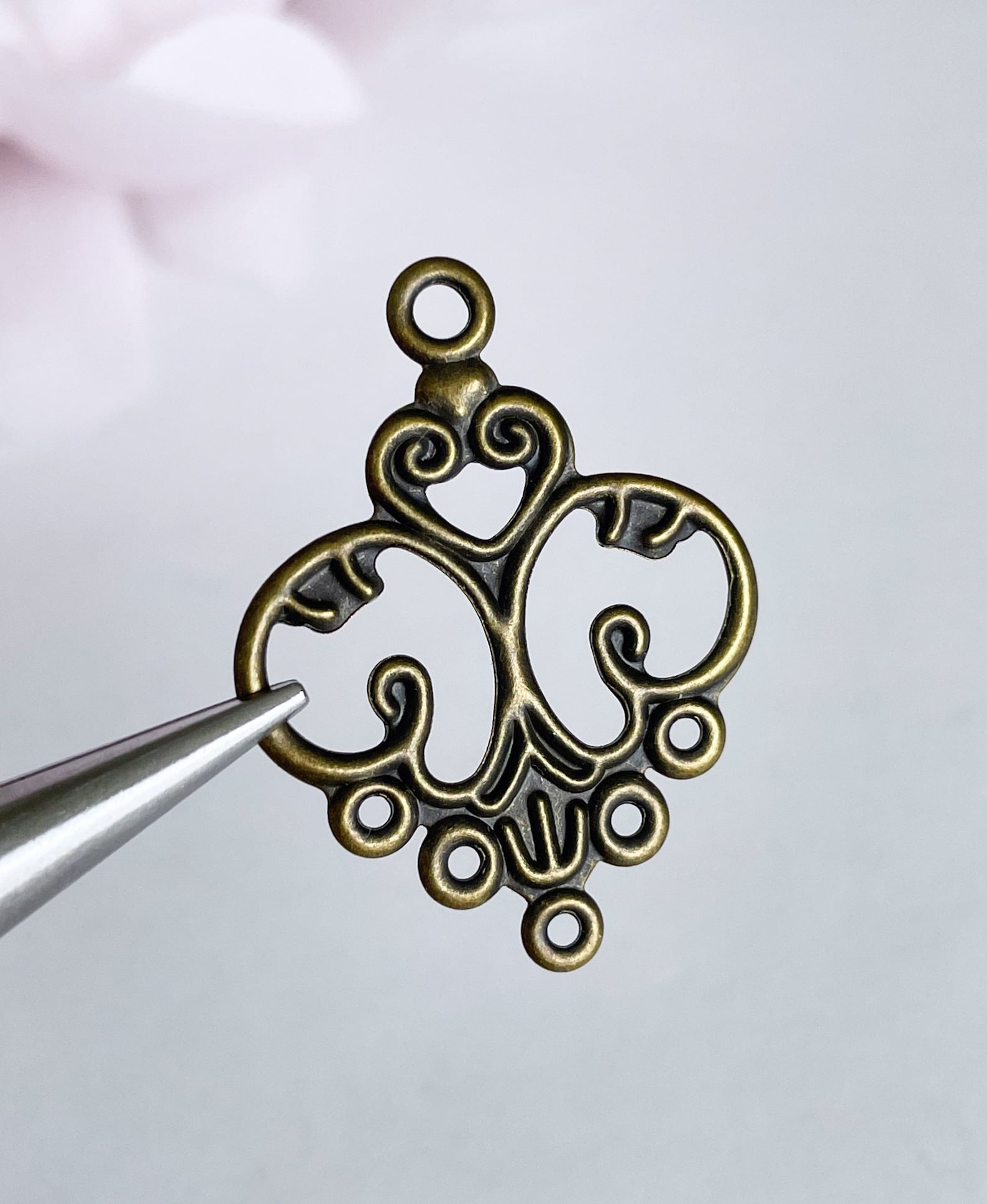 Antiqued Bronze Connector Filigree Findings Brass Stamping - Etsy