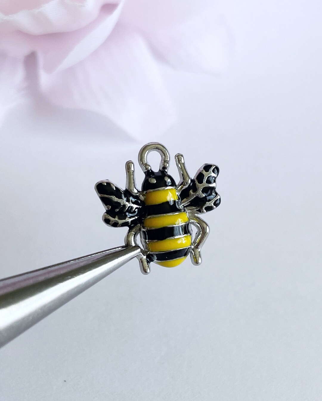 Enamel Bee Charms Yellow Bumble Bee Pendant Black Striped Bee Charms ...