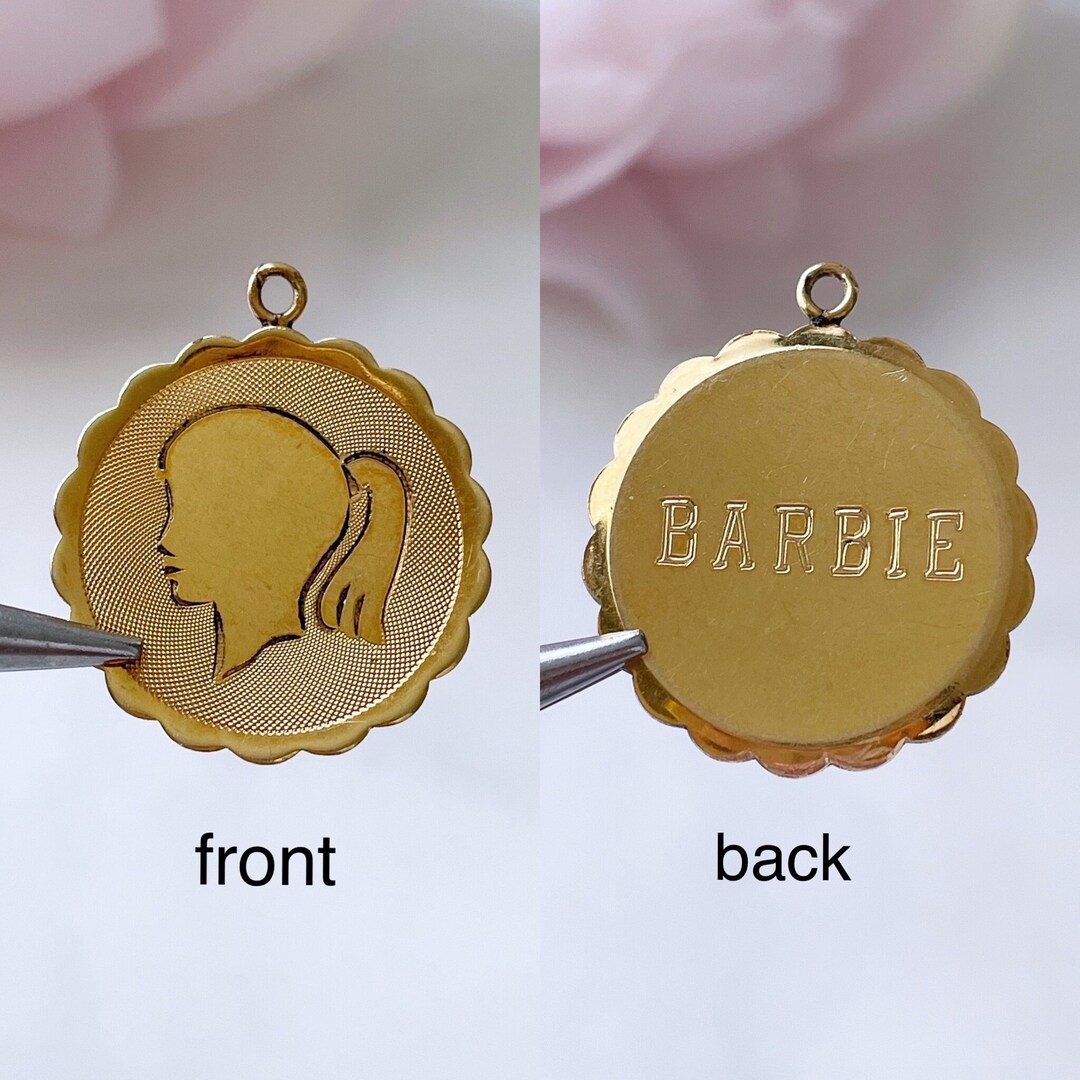 Vintage Barbie Charm Girls Face Profile With Barbie Name Engraved 1970s ...