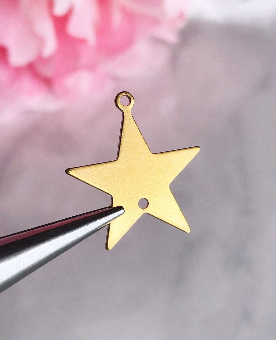 Brass Star Connectors: 20mm Celestial Charms, Jewelry Supplies (6 Pcs ...