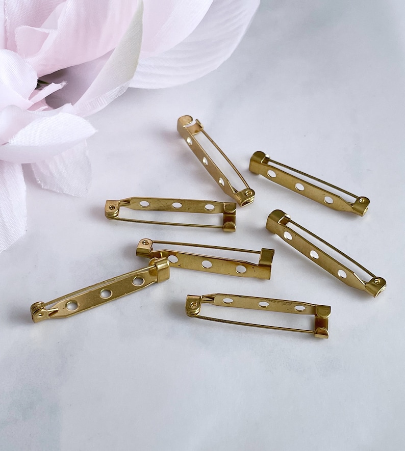 Brass Brooch Pin Backs: DIY Jewelry Making Supplies, 1.25 Inch (6 Pcs ...