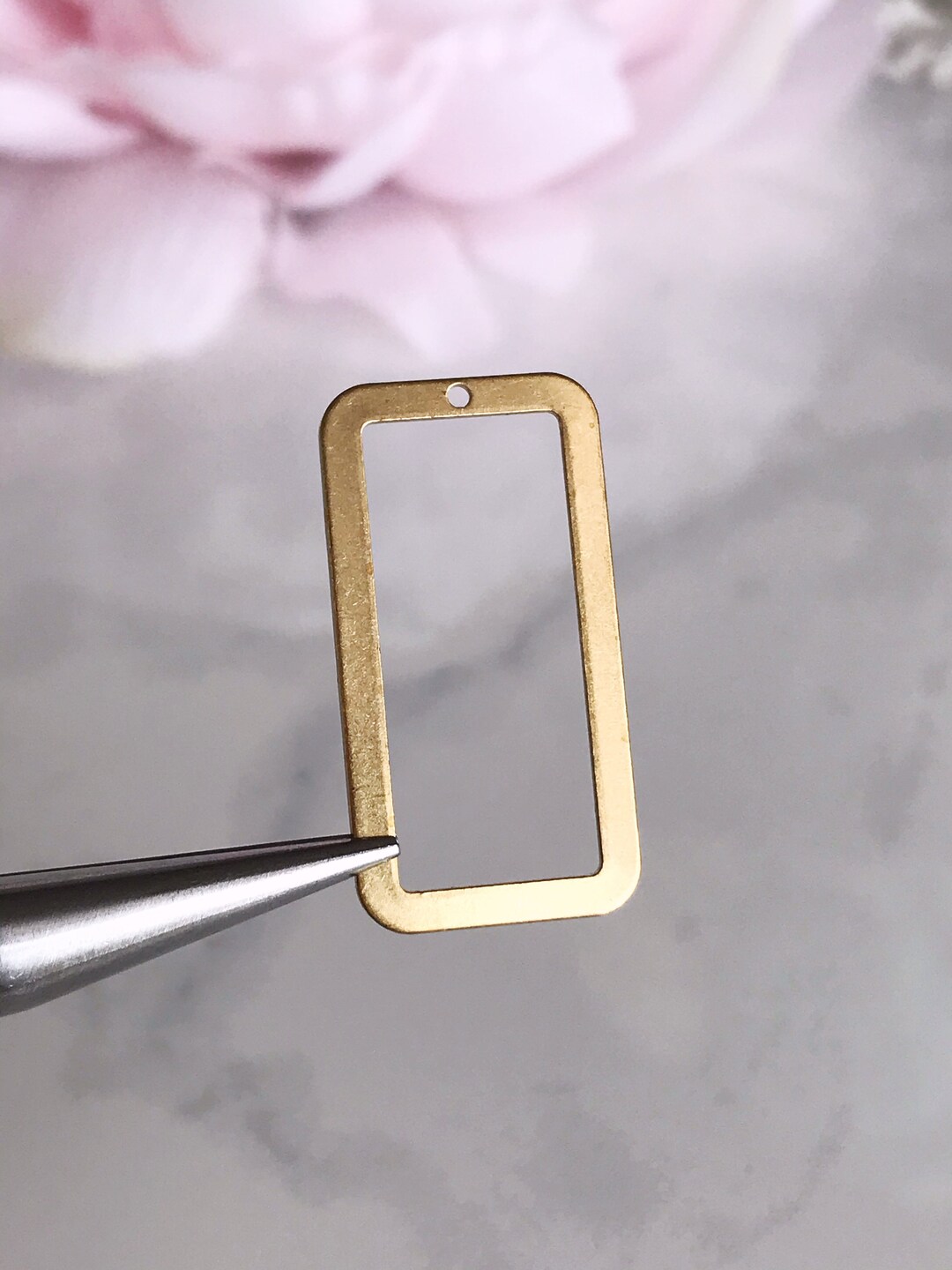 Rectangle Hoop Brass Rectangular Ring Jewelry Finding Earring Charm ...