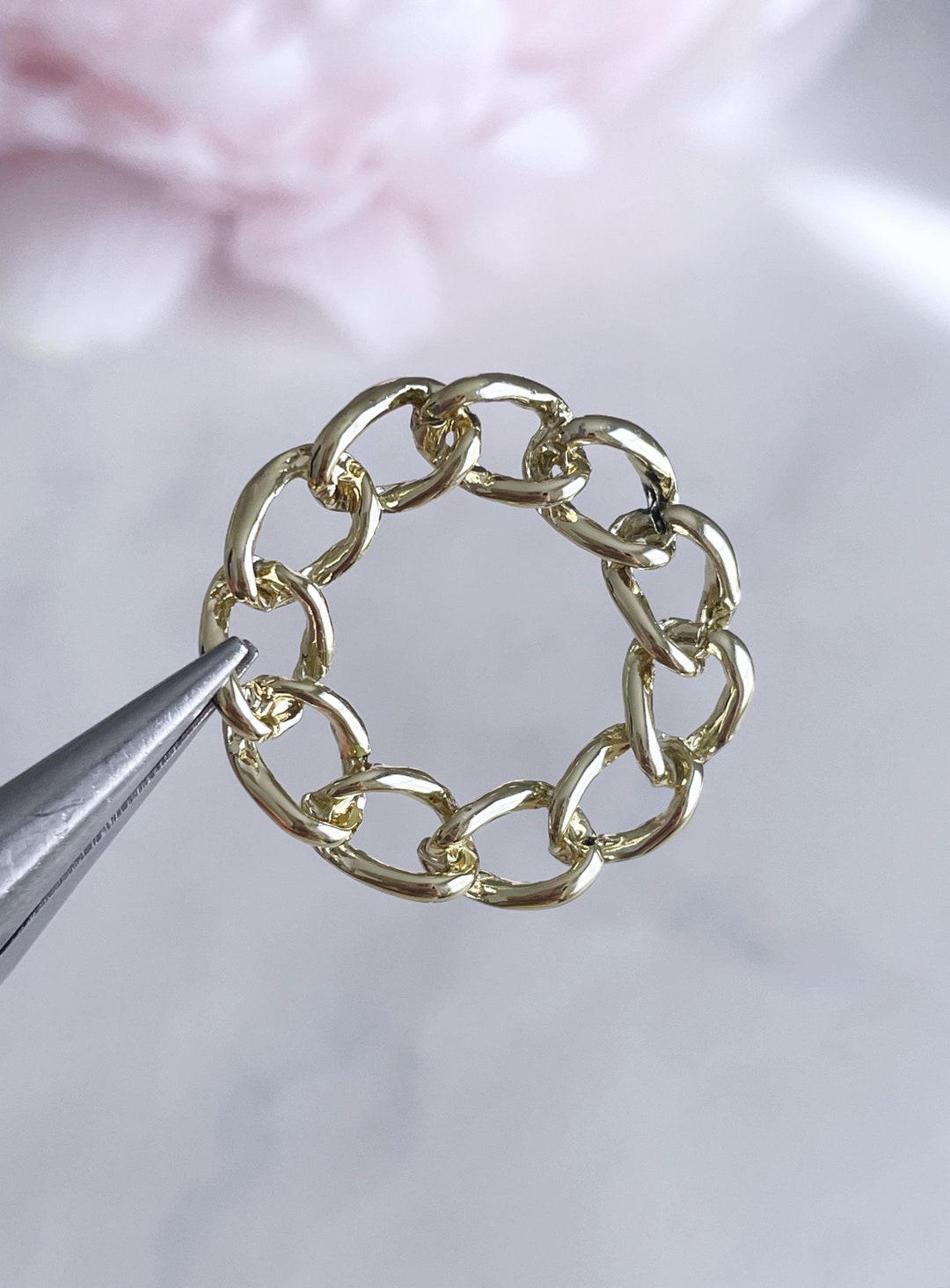 Gold Chain Link Circle Connector Hoop for Jewelry Earrings Round Charm ...