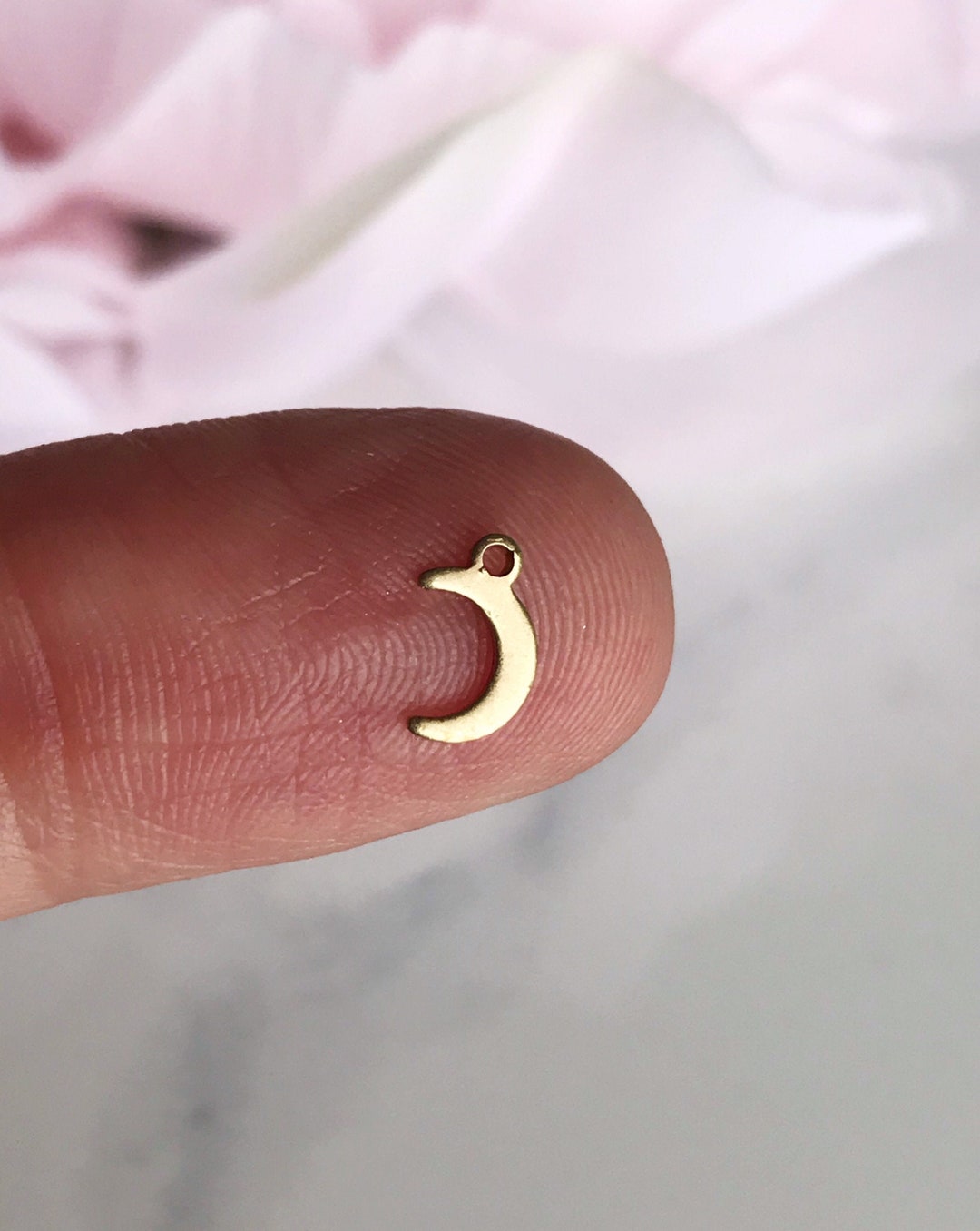 Tiny Moon Charms Floating Locket Charms Small Brass Crescent Moon Phase ...