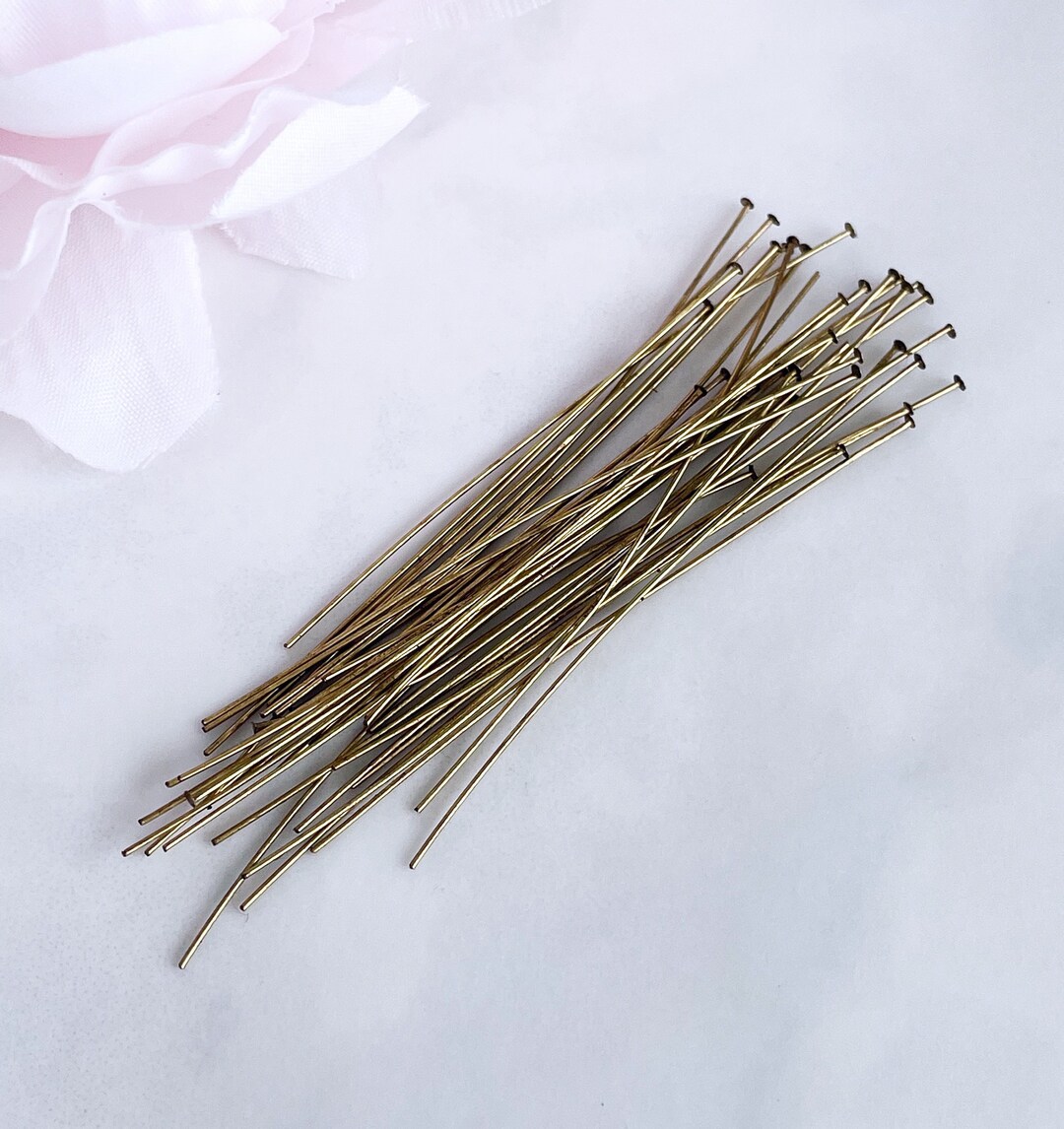 Antiqued Bronze Head Pins: 2 Inch, 26 Gauge (50 Pcs) - Etsy