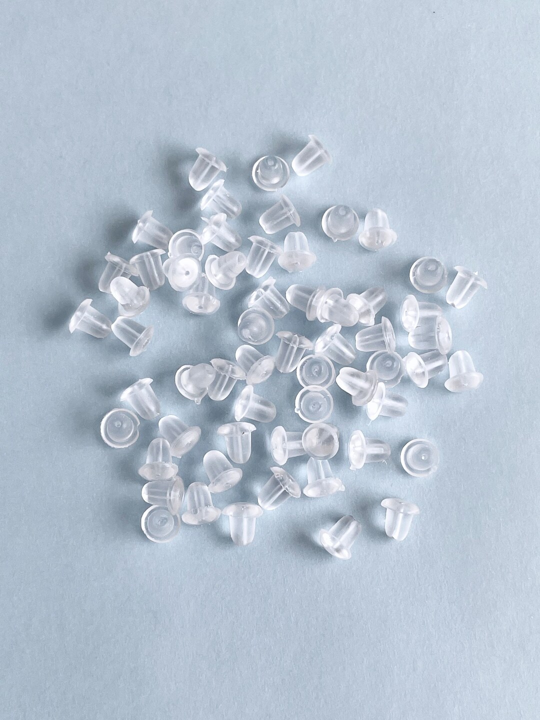 Ear Nuts Clear Rubber Earring Backs Earring Stoppers Tiny Small (50 Pcs ...