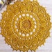 Linen Crochet Doily in Mustard Gold Color. - Etsy