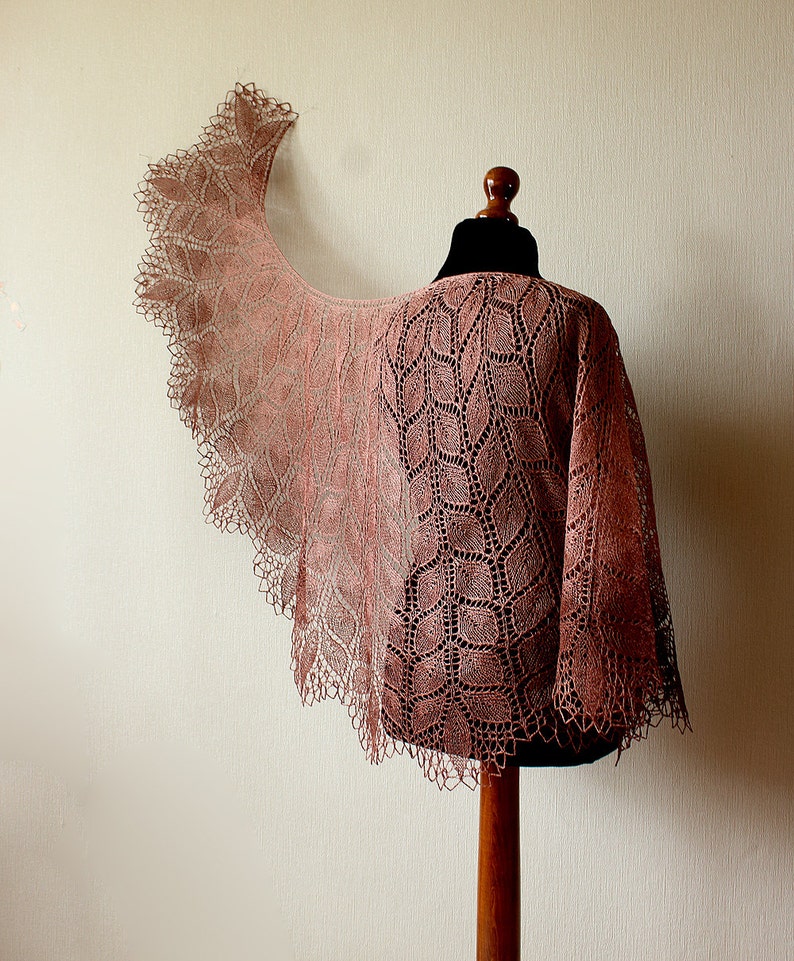 Handknitted Linen Lace Shawl Rectangular Brown Shawl - Etsy UK