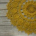Linen Crochet Doily in Mustard Gold Color. - Etsy