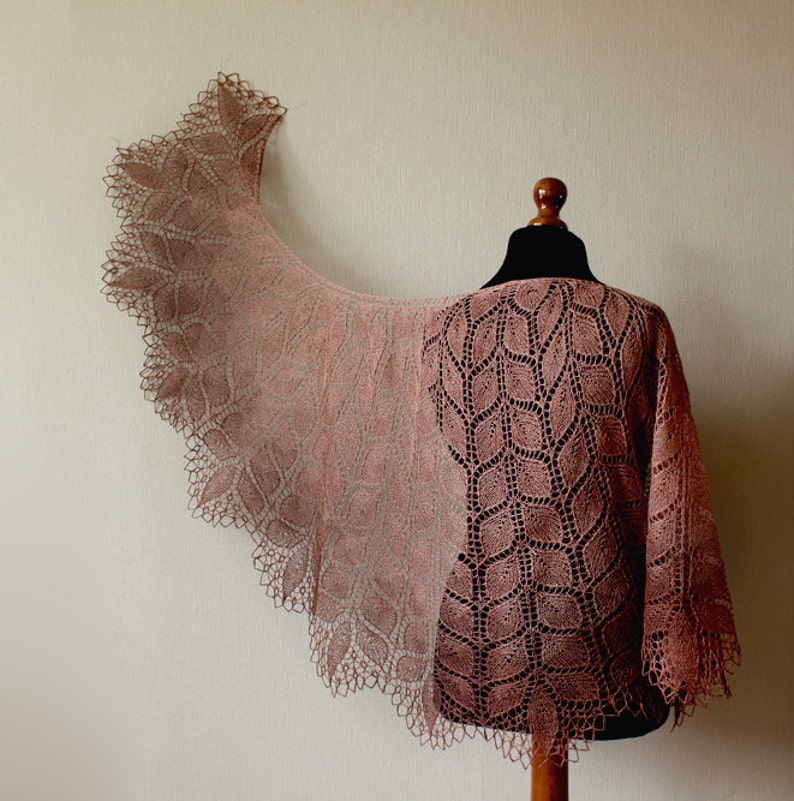 Handknitted Linen Lace Shawl Rectangular Brown Shawl - Etsy UK