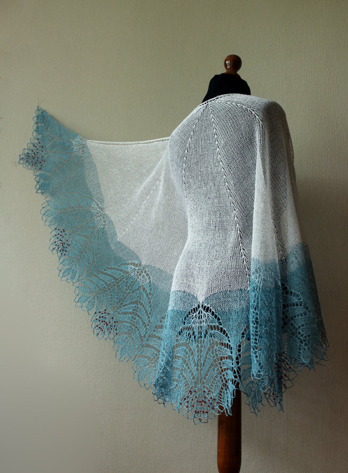 Hand Knitted Lace Linen Shawl Made to Order in Any Color - Etsy