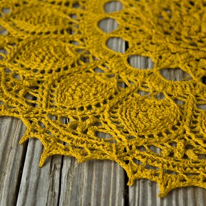 Linen Crochet Doily in Mustard Gold Color. - Etsy