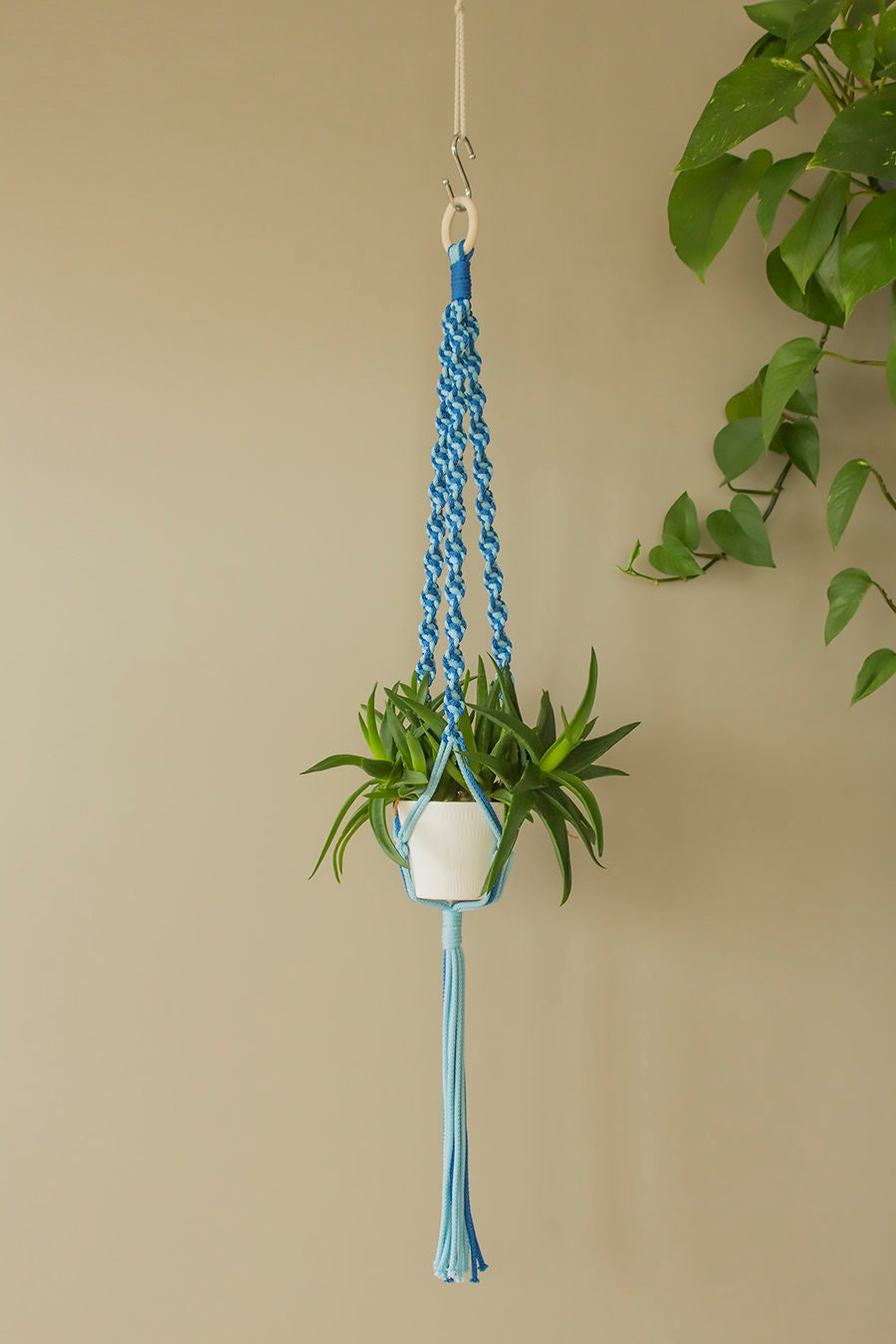 Hanging Planter With Spiral Knots for Small or Medium Pot - Etsy