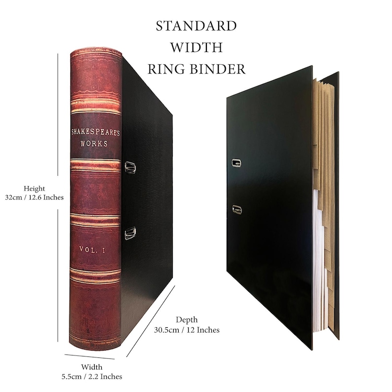 Set of 4 Book-look A4 Ring Binders English Historical Themed Library ...