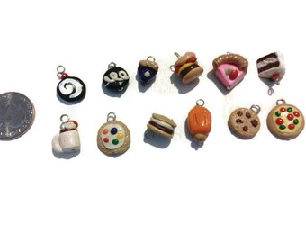6 Piece Assorted Food Charms food charms polymer clay | Etsy