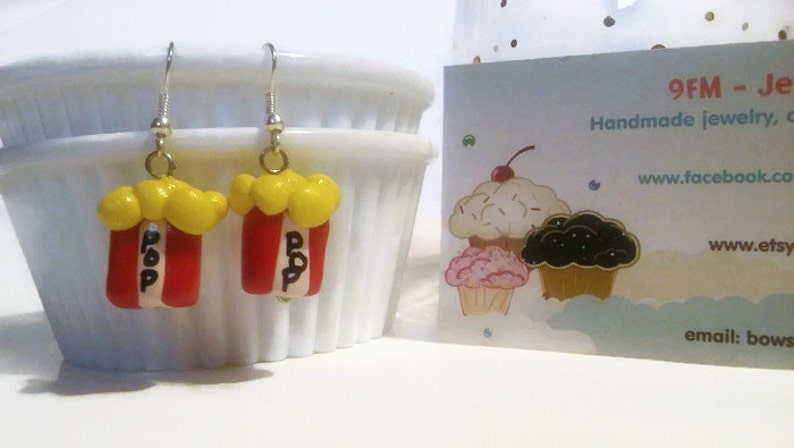 Popcorn Earrings Polymer Clay Charms Popcorn Jewelry | Etsy