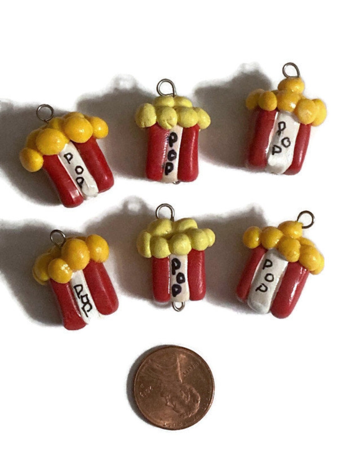 Popcorn Charms 6 Piece Popcorn Movie Charms Snack Charms - Etsy