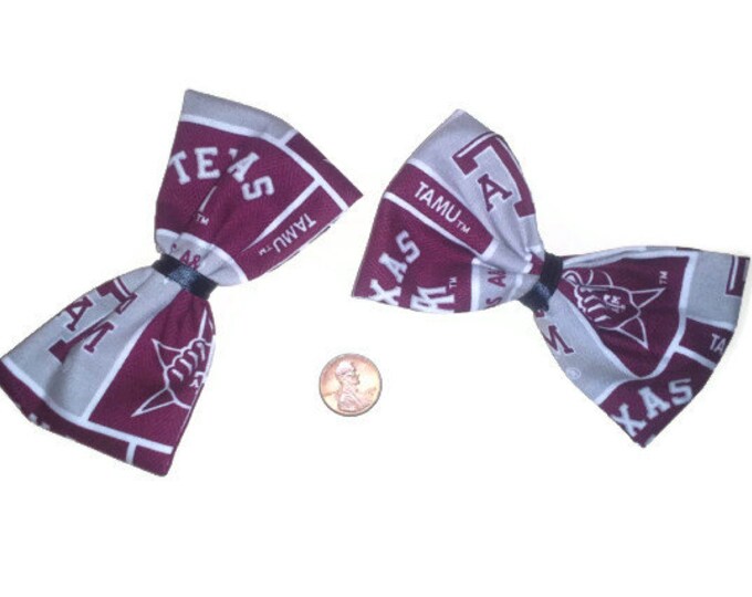 2 Texas A&M Aggies Hair Bows, Womens Bows, Sports Bows, Aggies Bows ...