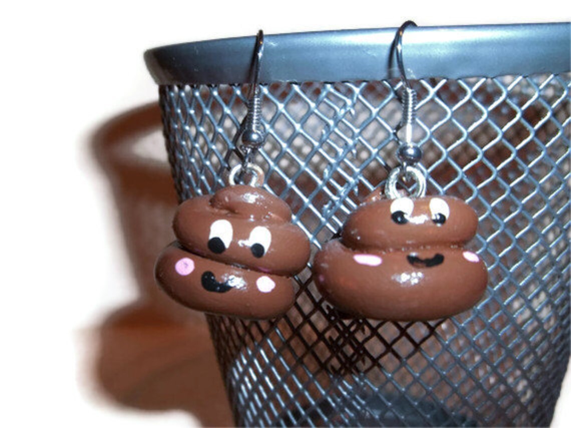 Happy Poo Charm Earrings Polymer Poo Charms Poop Jewelry - Etsy