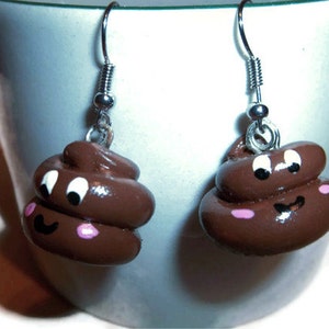Happy Poo Charm Earrings, Polymer Poo Charms, Poop Jewelry, Poop ...