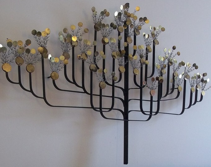 Mid Century Modern Metal Money Tree Wall Sculpture C Jere Style - Etsy