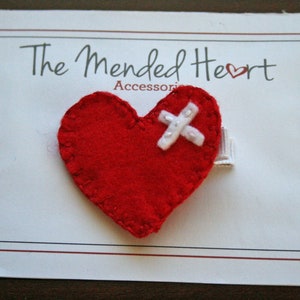 Mended Heart Felt Hair Clip CHD CHD Awareness Felt Pin - Etsy
