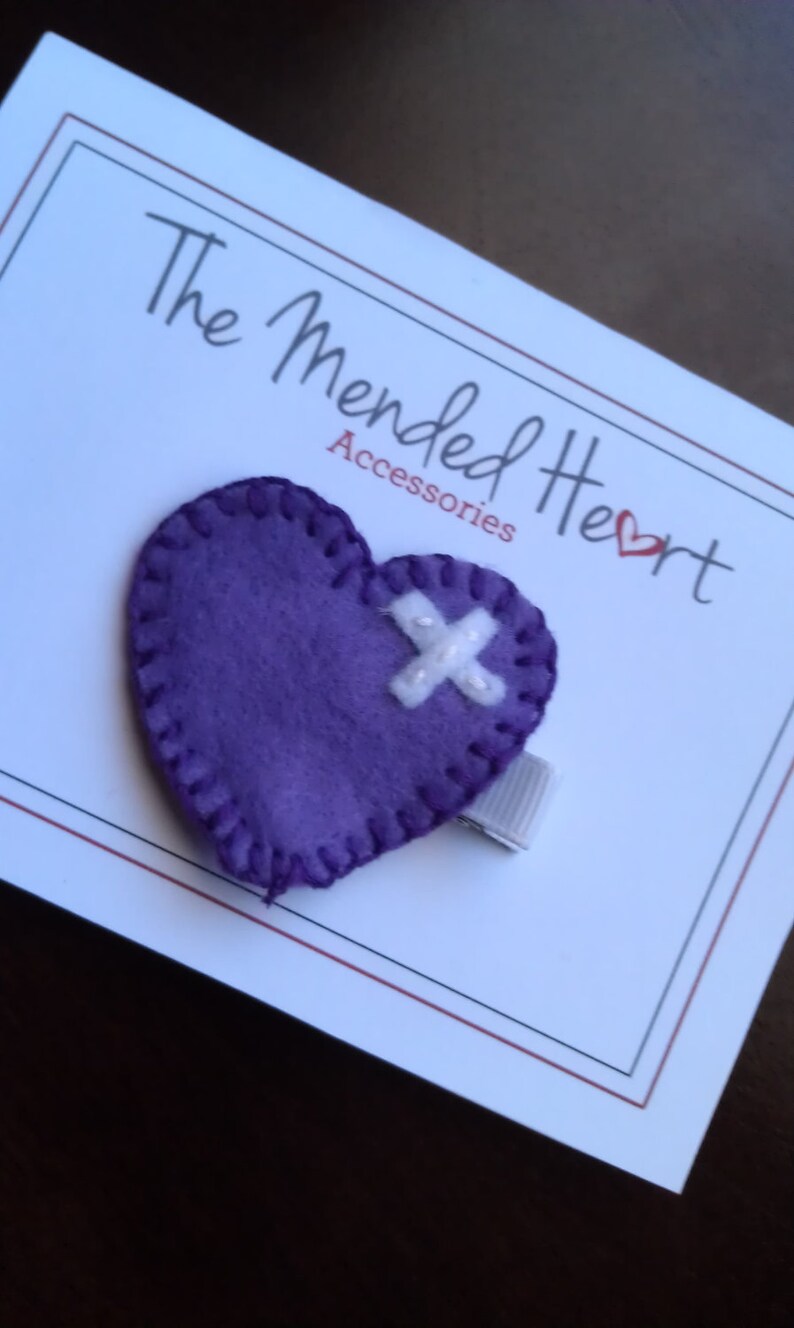 Mended Heart Felt Hair Clip CHD CHD Awareness Felt Pin - Etsy