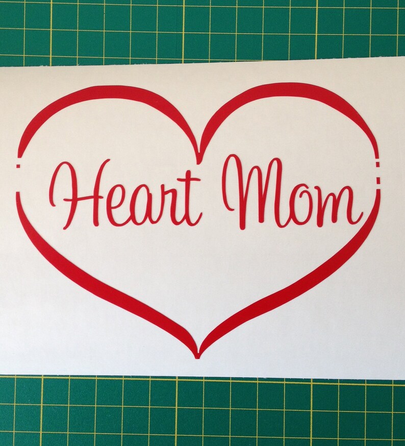 Vinyl Heart Mom Sticker Heart Mom Decal Heart Mom Heart - Etsy