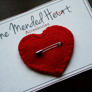 Mended Heart Felt Pin, CHD CHD Awareness, Felt Pin, Heart Pin, Handmade ...