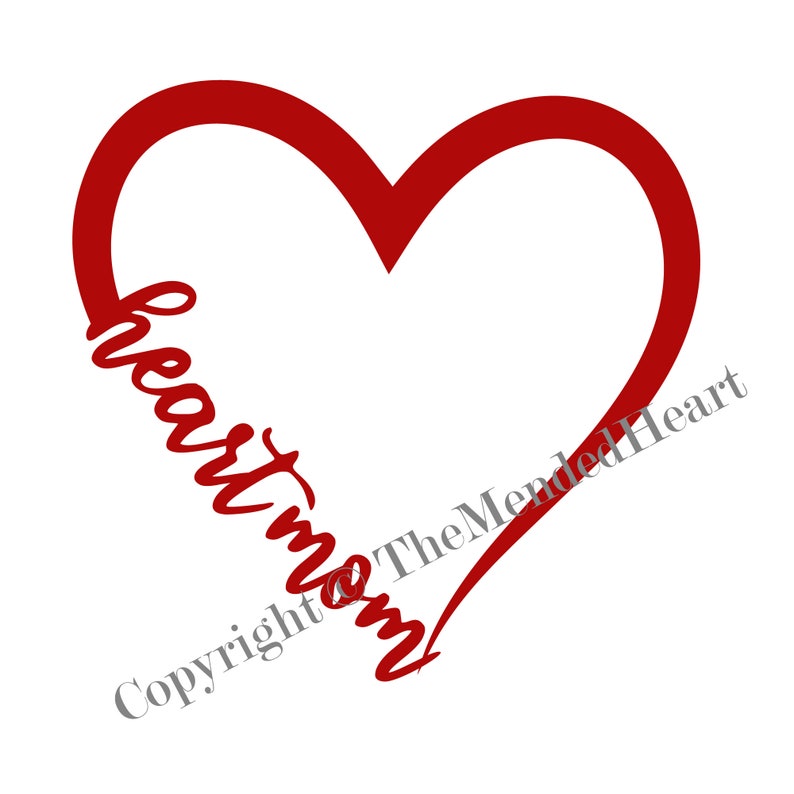 Heart Mom Vinyl Decal Heart Mom Sticker Heart Mom Decal | Etsy