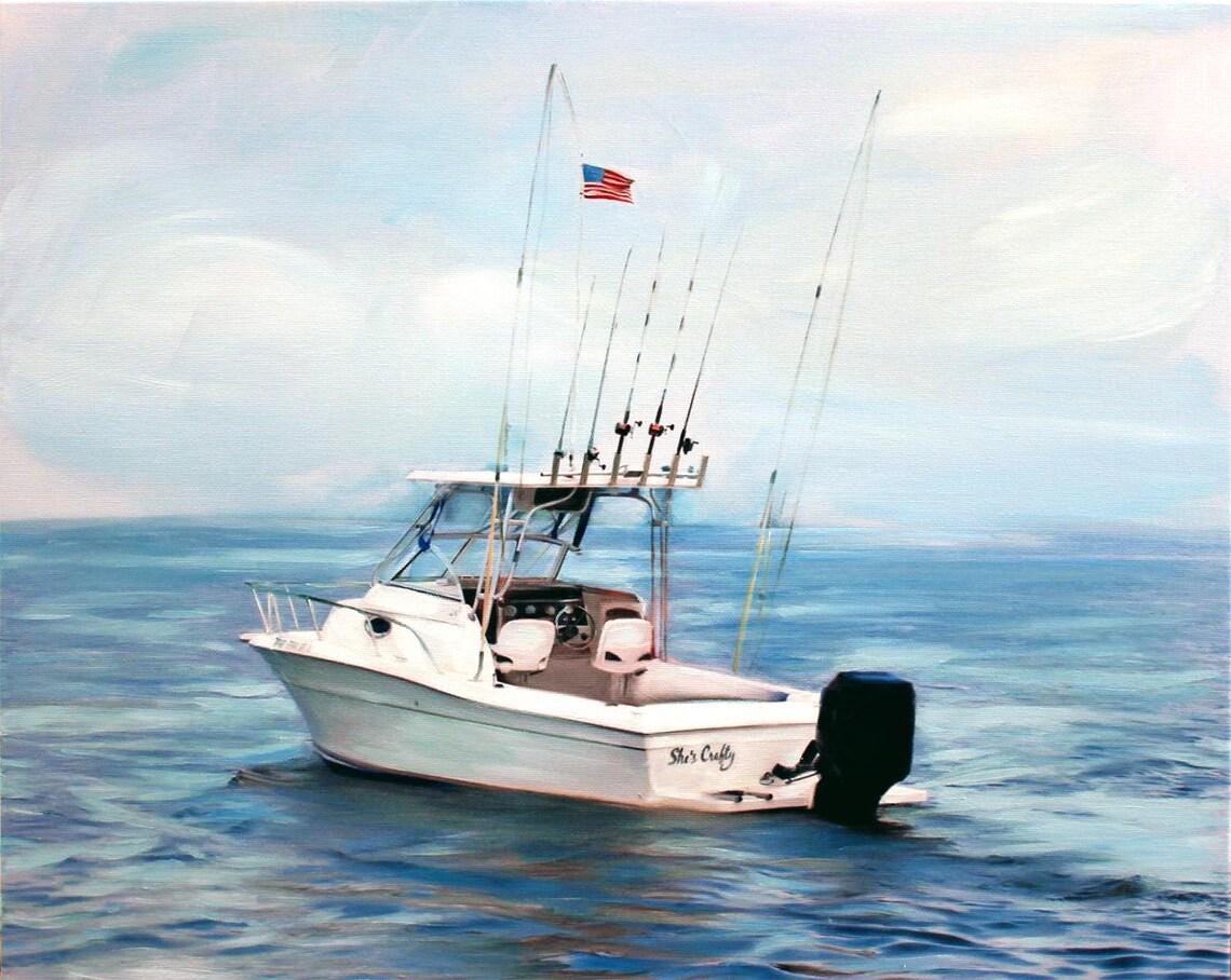 Custom Boat Painting, Yacht Oil Painting From Photo, Personalized Art ...