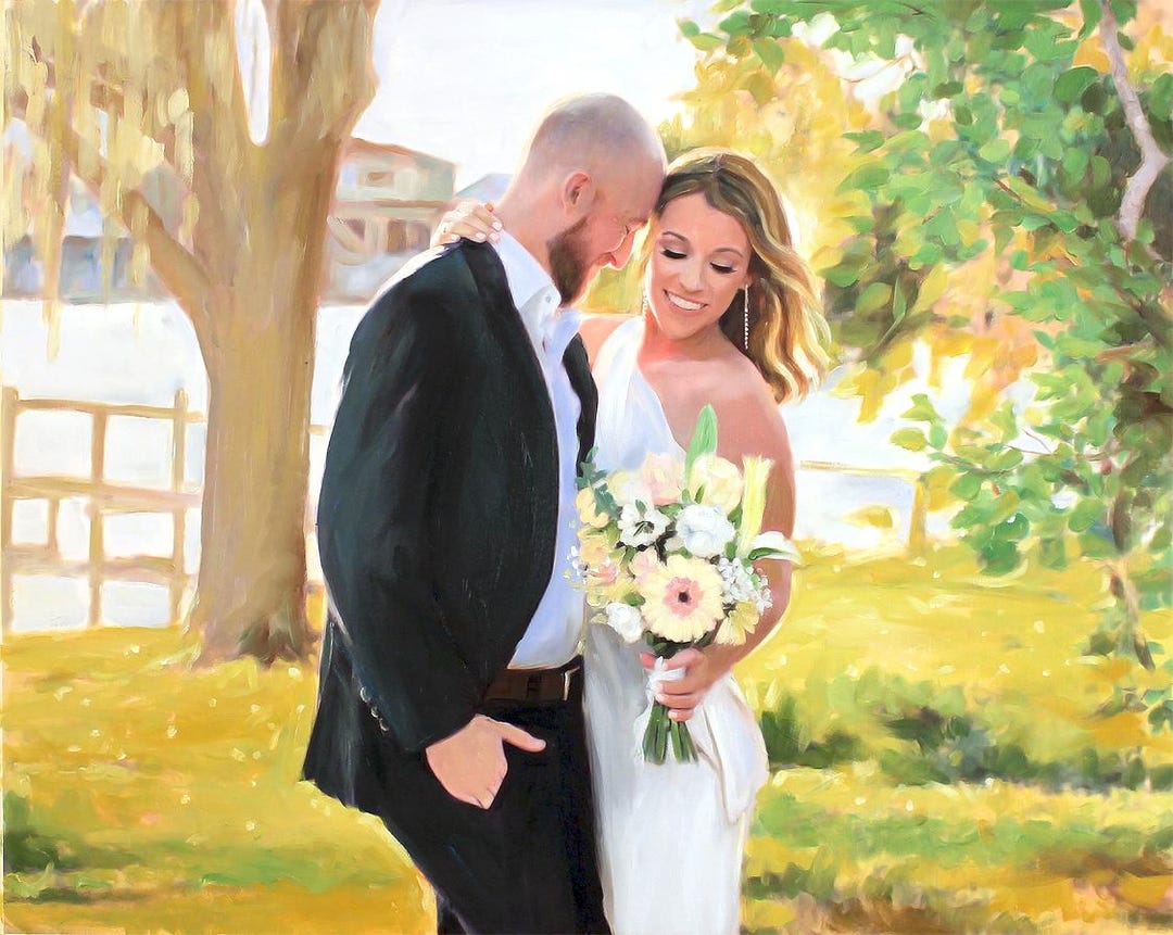 Custom Wedding Portrait From Your Photo, Oil Painting on Canvas ...