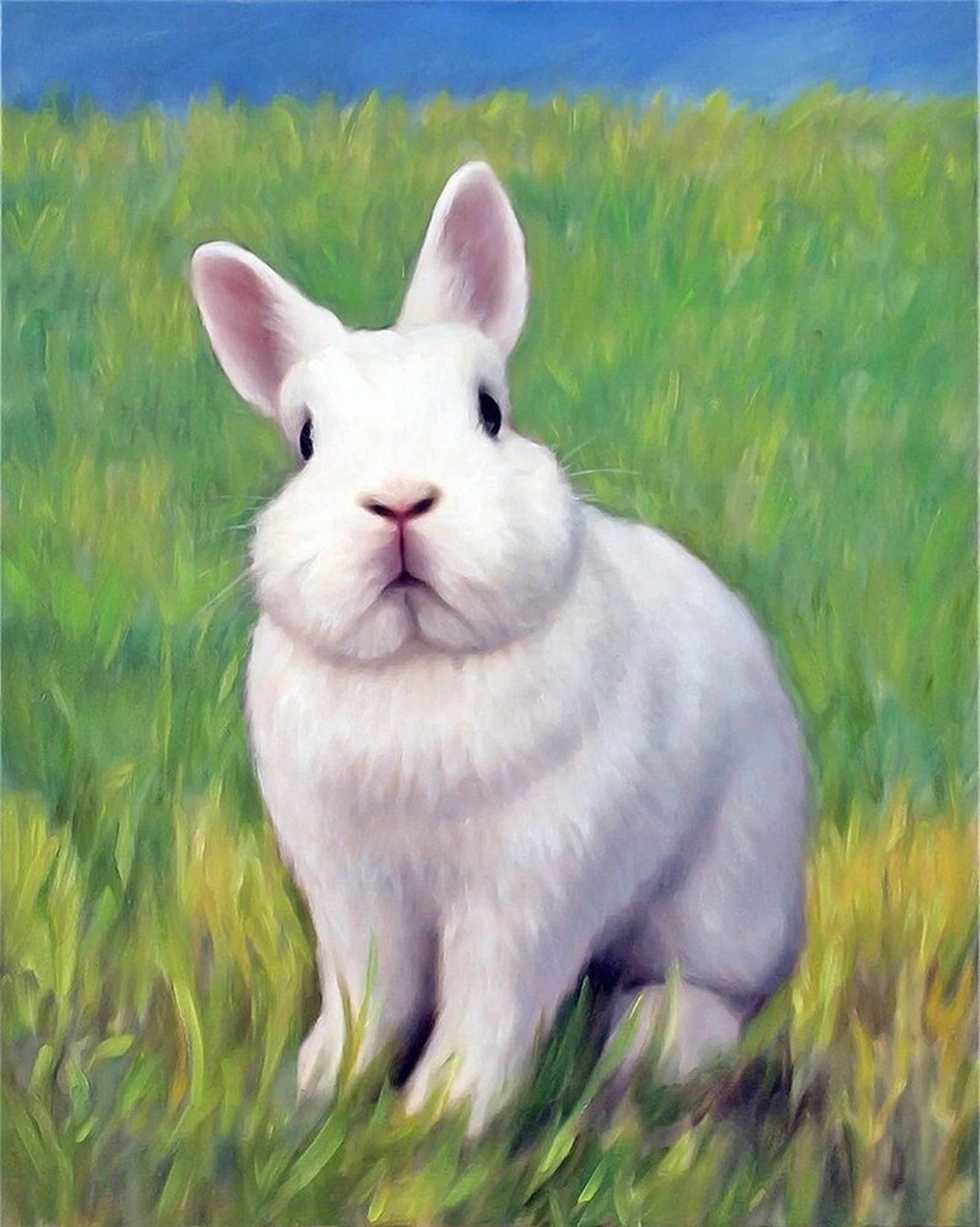 Custom Bunny Portrait, Personalized Rabbit Art, Hand-painted Pet ...