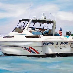 Custom Boat Painting, Yacht Oil Painting From Photo, Personalized Art ...