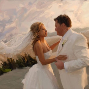 Custom Wedding Portrait From Photo, Canvas Oil Painting Hand Painted ...