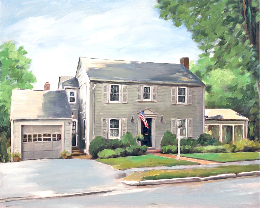 Custom Oil Painting From Photo, House Portrait Canvas, Customized Art ...