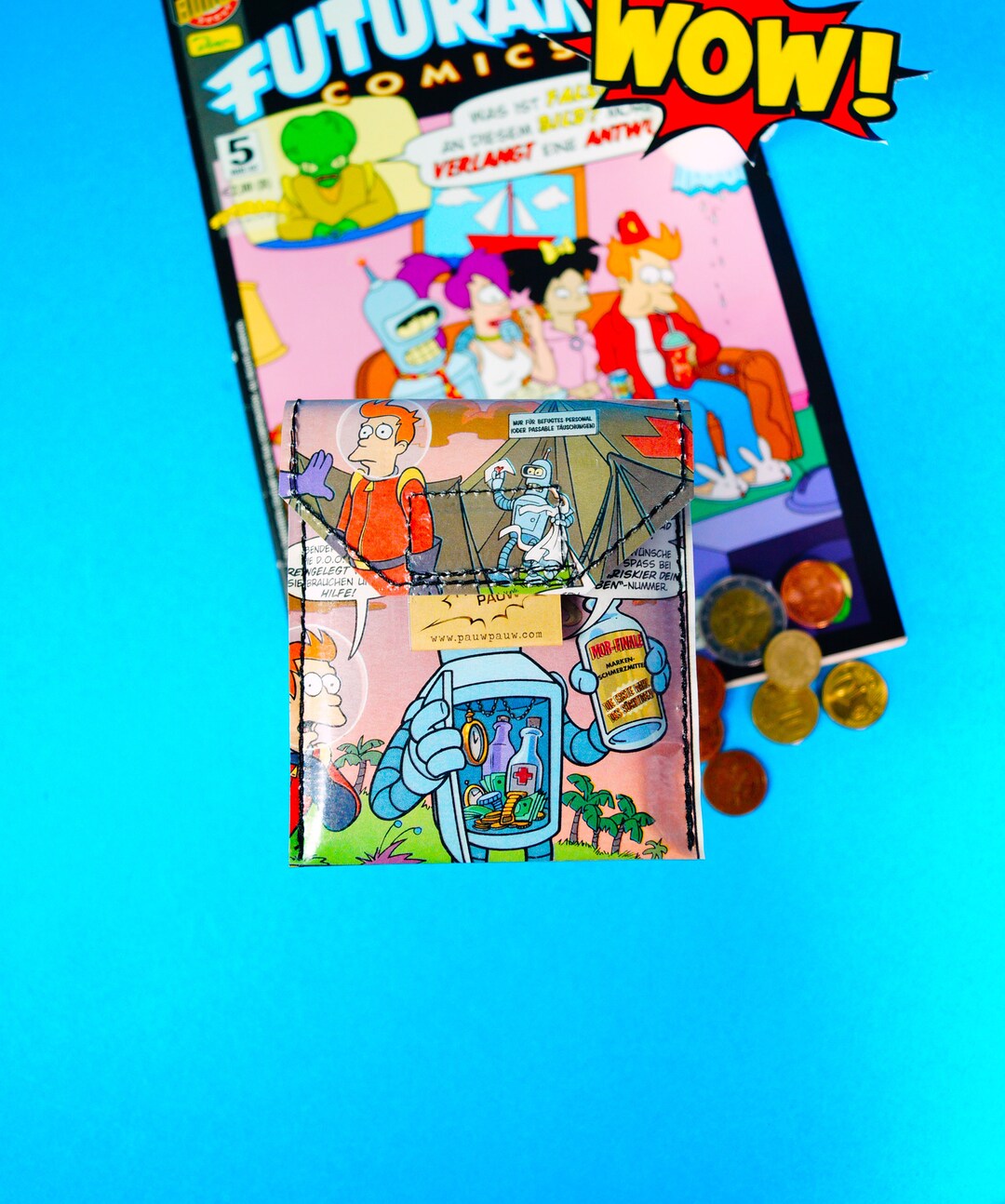 FUTURAMA Creditcardhouder Comic Upcycling On-off - Etsy