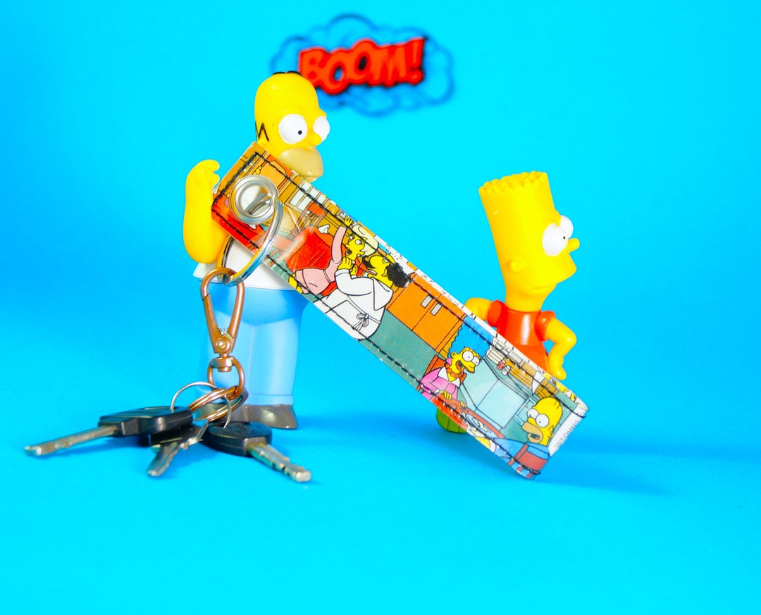 Keychain THE SIMPSONS Comic Upcycling Unique Piece - Etsy