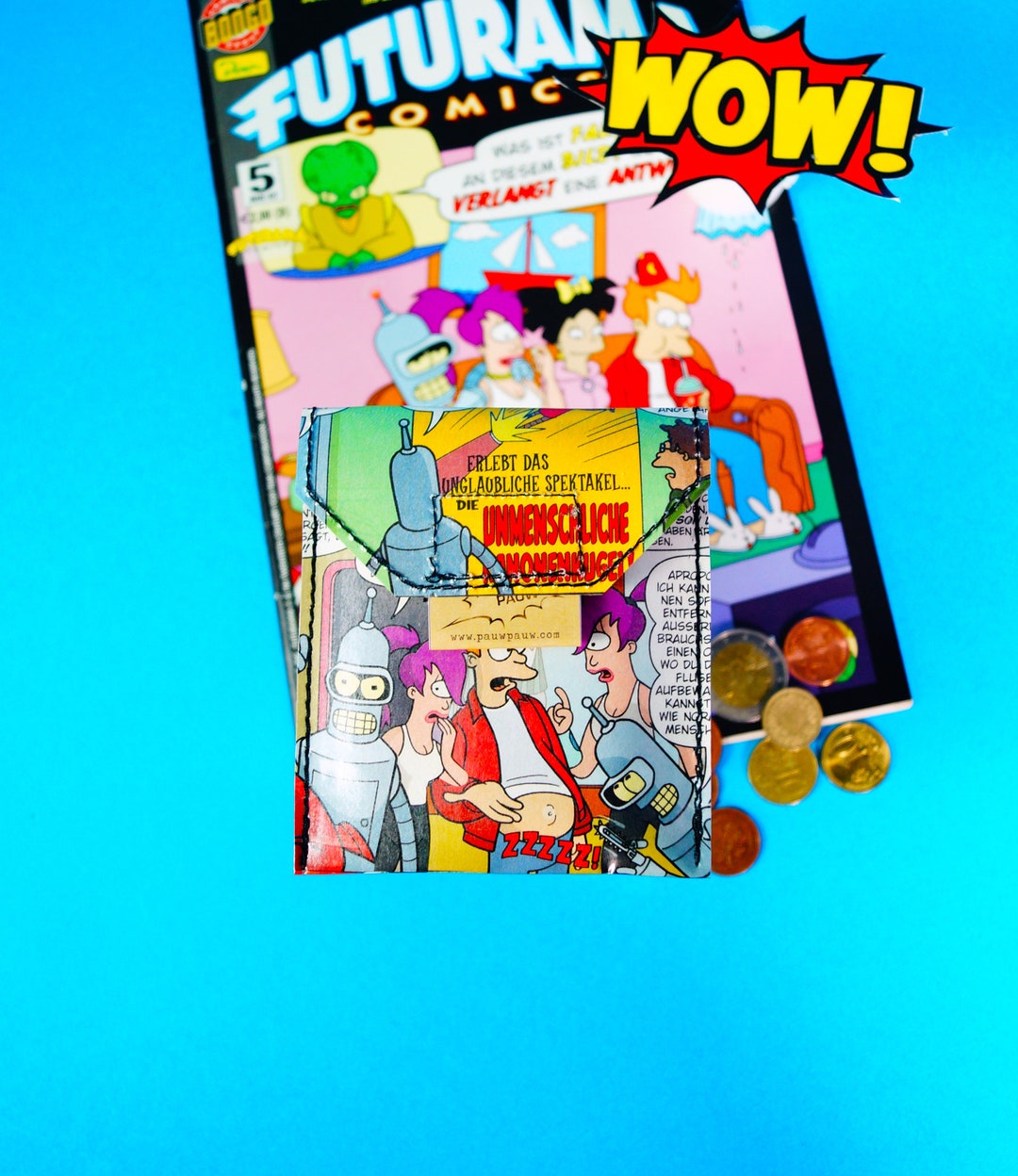 FUTURAMA Creditcardhouder Comic Upcycling On-off - Etsy
