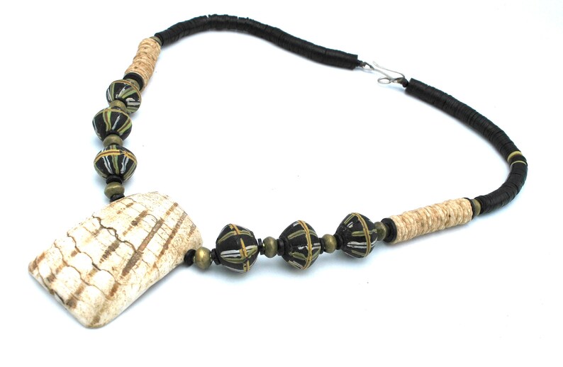 Large Shell Tribal Statement Necklace Heshi Shell Bead - Etsy