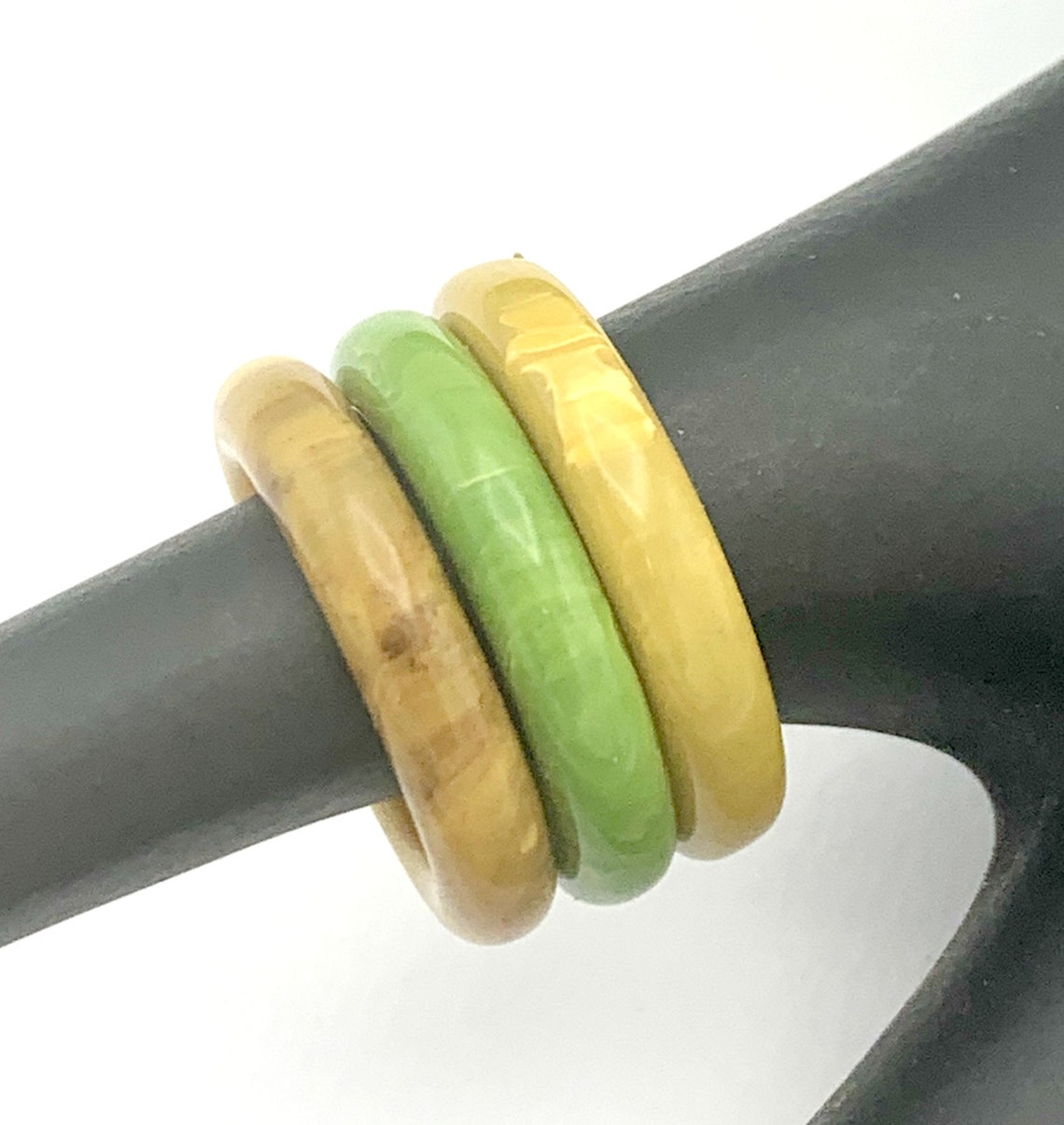 Bakelite Ring Size 5 Vintage Plastic Stacking Ring Mustard - Etsy