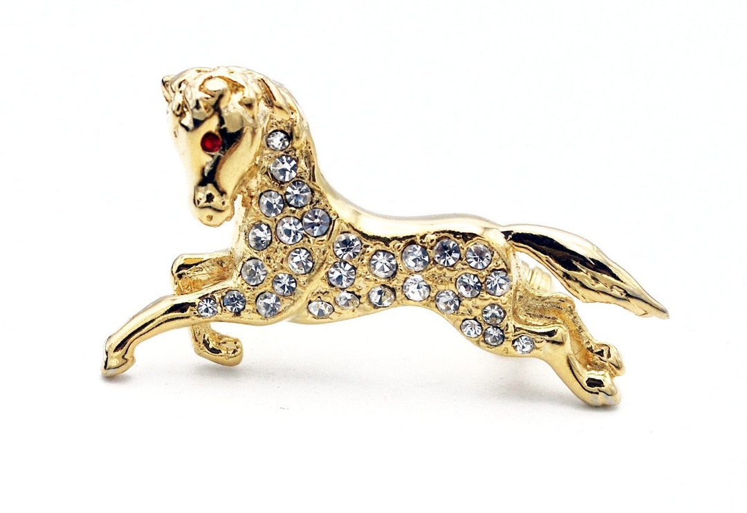 Rhinestone Horse Brooch Clear Crystal Figurine Horse Pin - Etsy UK