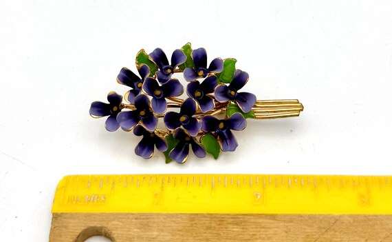 Austria purple Flower Brooch made in Austria Gold m… - Gem