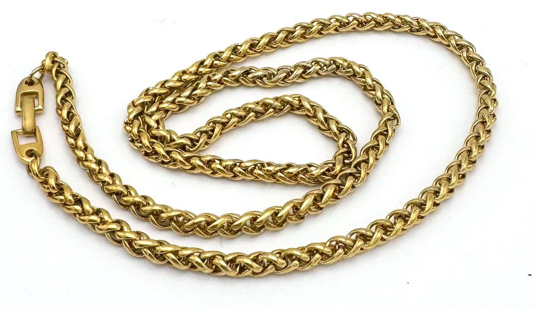 Napier Gold Chain Necklace Gold Twisted Rope Chain Links Statement ...