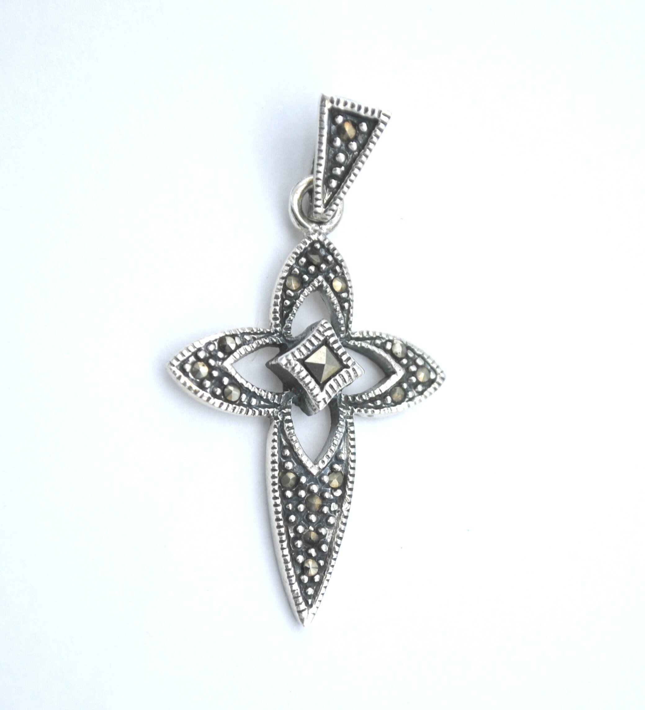Sterling Silver Cross Pendant Marcasite Religious - Craft Jewelry ...