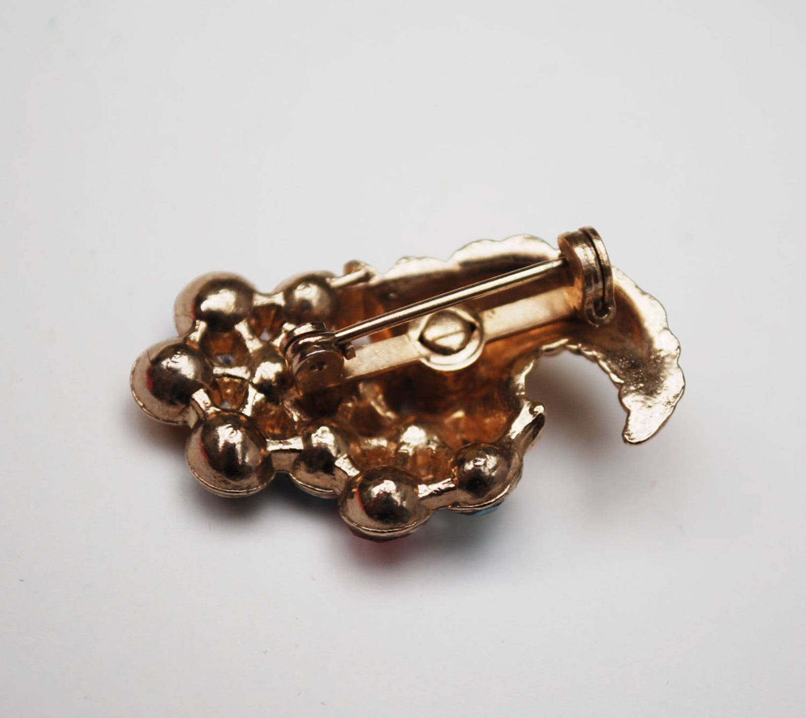 Cornucopia Brooch Multi Color Rhinestone Gold Tone Vintage - Etsy